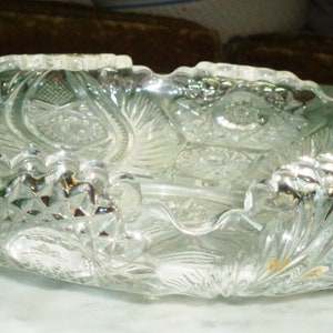 Low Folded Rim Pinwheel Hobstar Pattern Serving Bowl 9.5x2 1/4 Inch ...