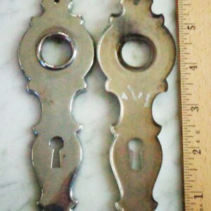 Matching Set of 2 Mid Century Chrome Door Knob Skeleton Key - Etsy