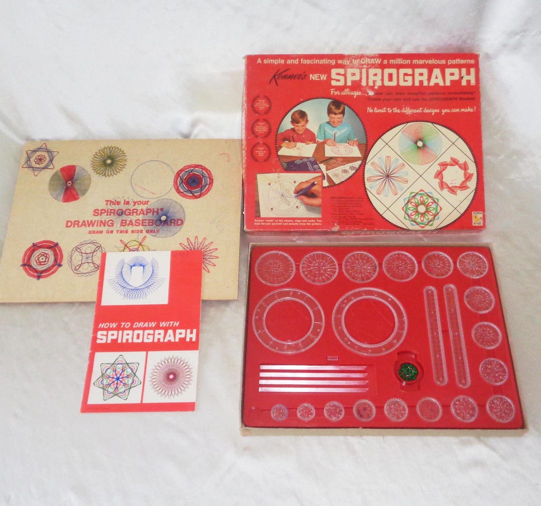 Vintage 1967 Kenner #401 RED SPIROGRAPH Set in Box W Board ...