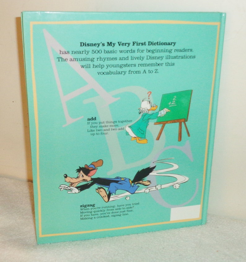 1989 Disney's My Very First Dictionary Oversized Hard Cover Book - Etsy