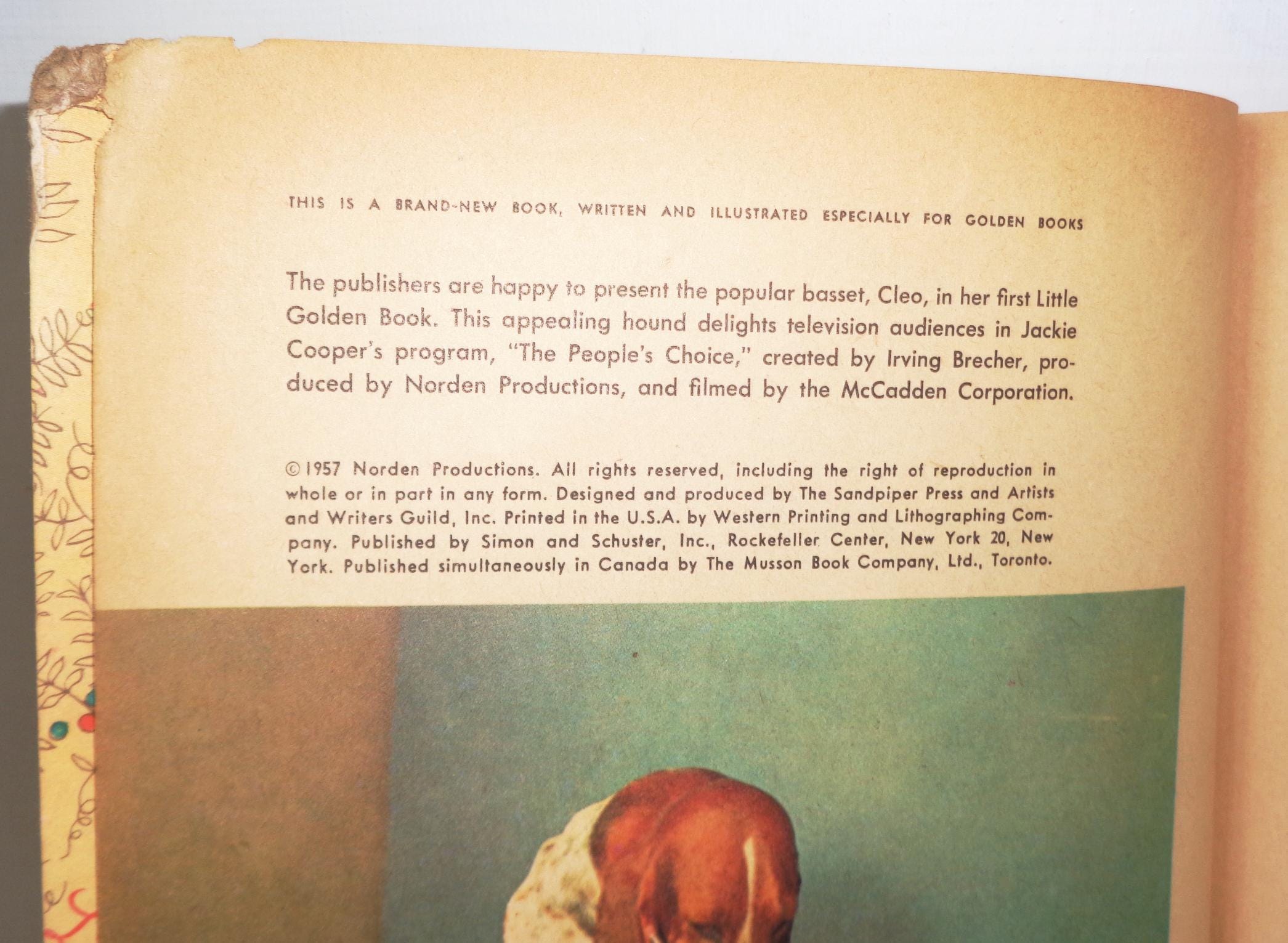 Cleo the Basset Hound Little Golden Book 25c #287 1957 "a" Edition ...