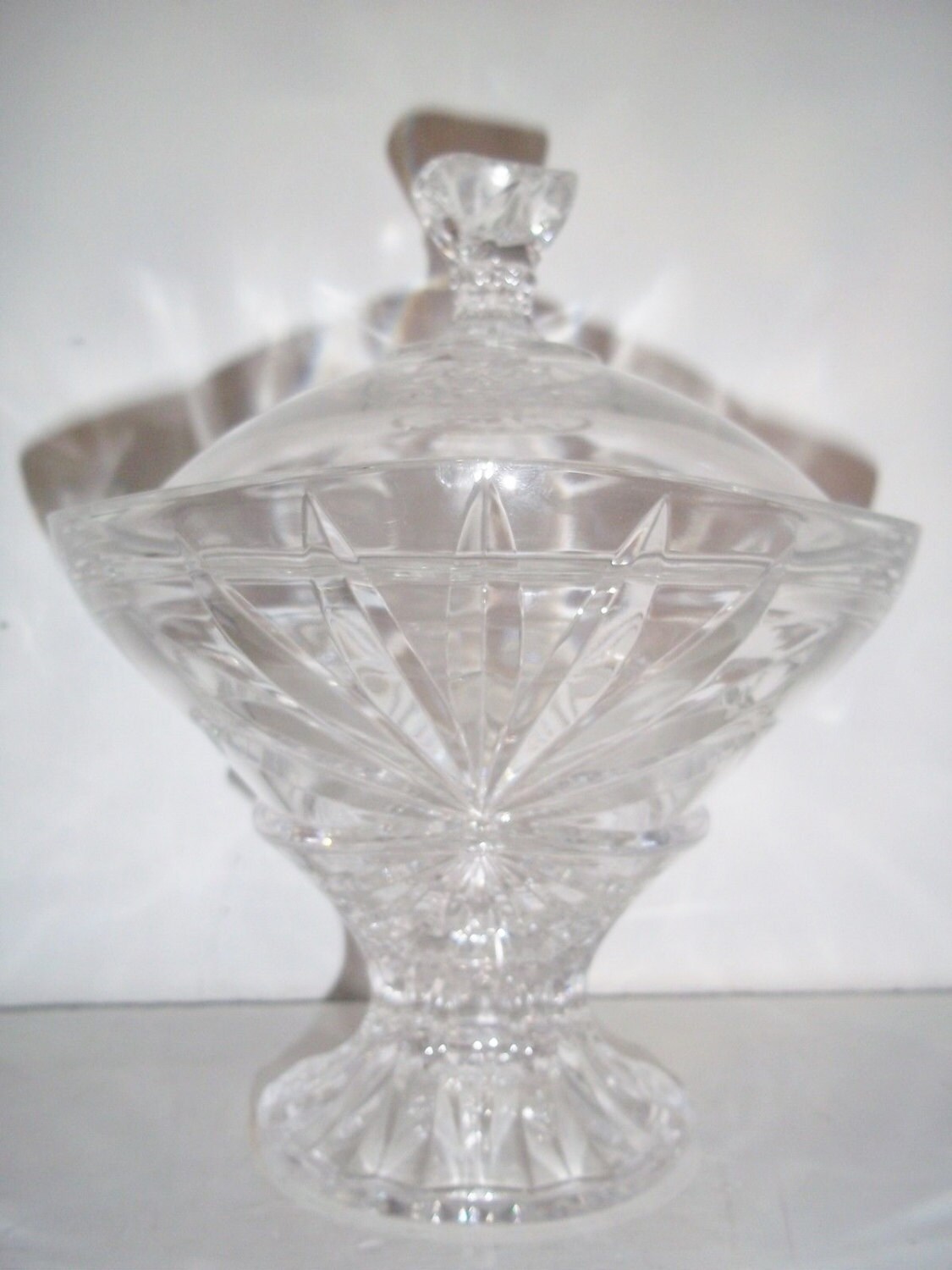 Beautiful Lead Crystal Covered Compote Starburst Pattern Not | Etsy