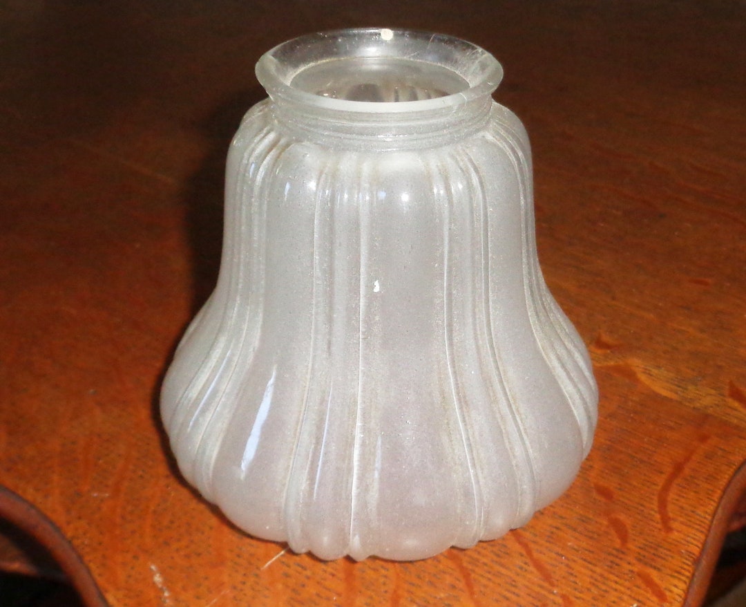 Antique Frosted Clear Glass Diffuser Small Light Cover Shade W Flared ...