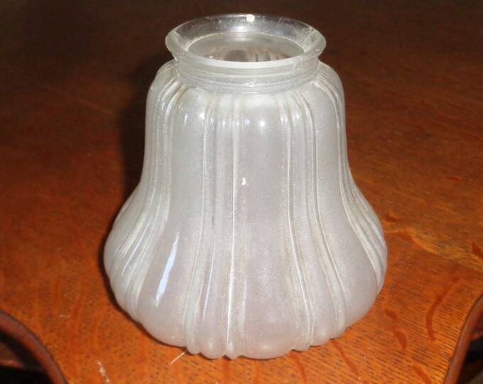 Antique Frosted Clear Glass Diffuser Small Light Cover Shade W Flared ...