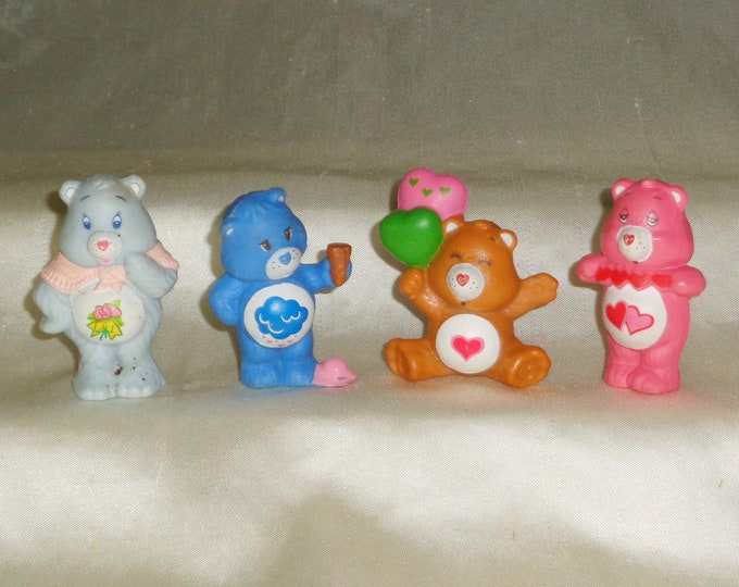 4 Vintage 1983-84 Care Bear Figures ~ Grumpy Tenderheart Love-a-lot ...