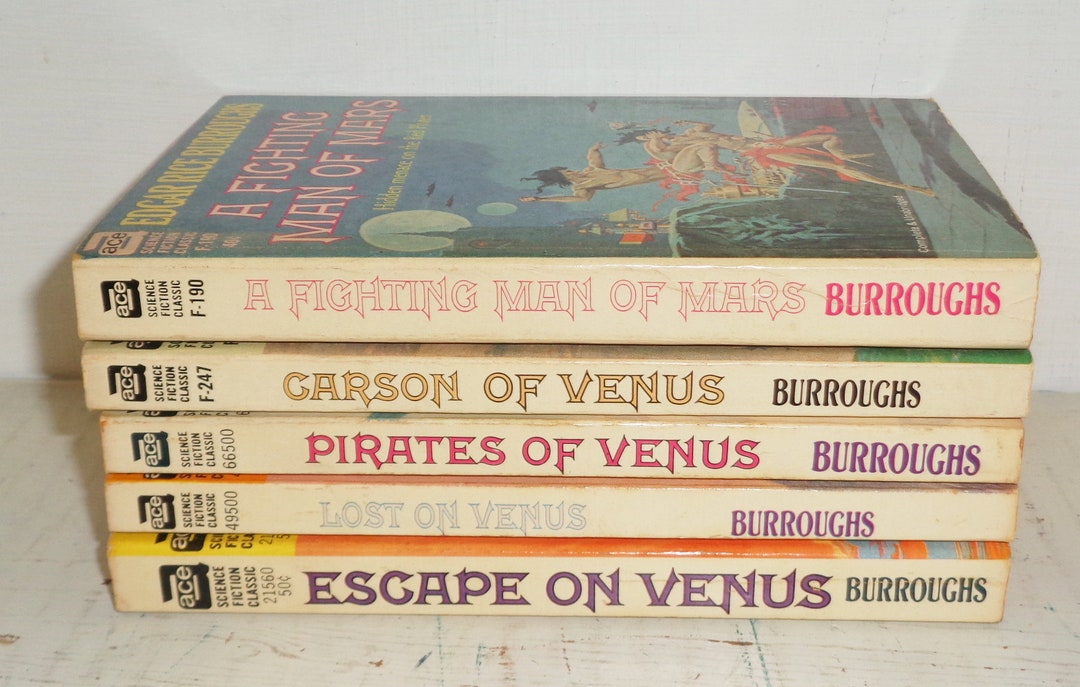5 Ace Sci Fi Classic Edgar Rice Burroughs Books ~ Escape on Venus, Lost ...