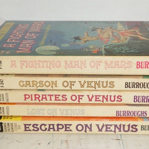 5 Ace Sci Fi Classic Edgar Rice Burroughs Books ~ Escape on Venus, Lost ...