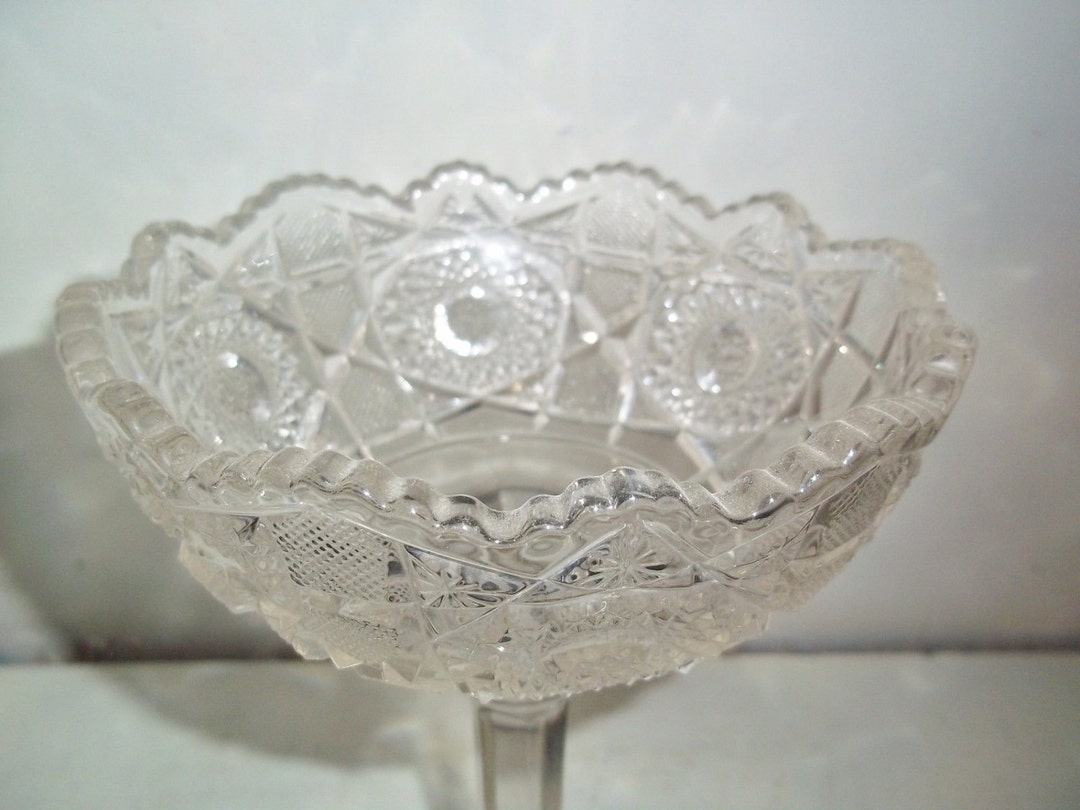 Vintage Pedistal Chalice Candy Dish ~ Hobstar Pinwheel Pattern - Etsy