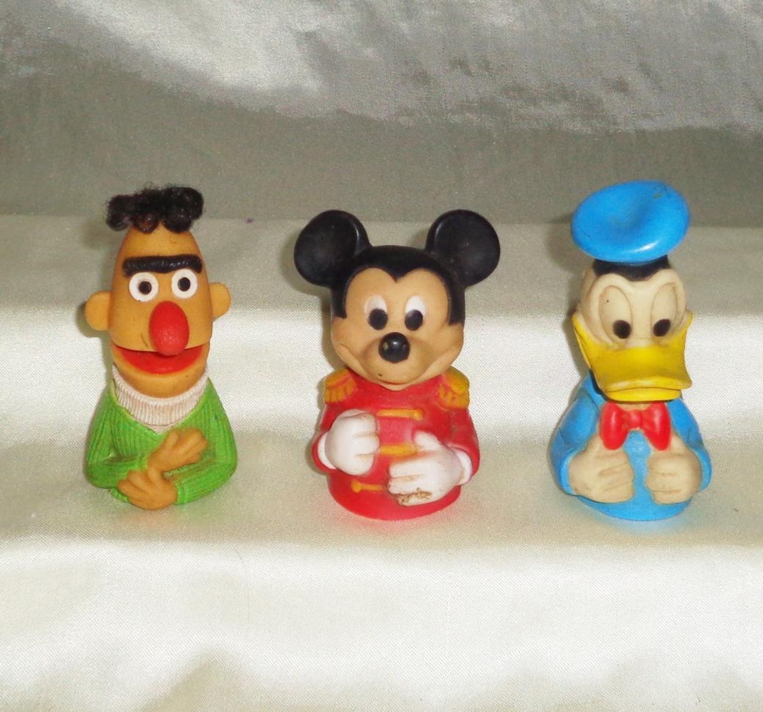 Mickey Mouse, Donald Duck & Bert Child Guidance Questor Finger Puppets ...