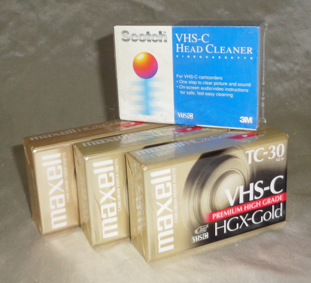 Maxell VHS-C Hgx-gold TC-30 Blank Camcorder Video Cassette Tapes ...