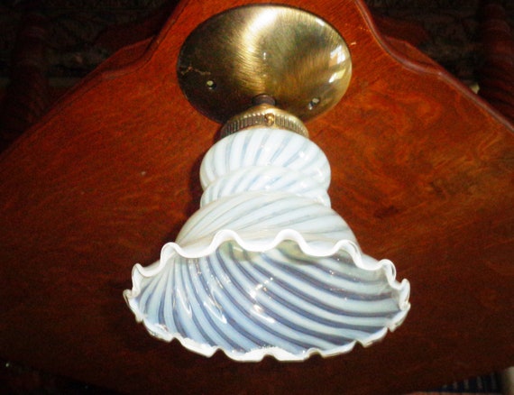 Opalescent Opaline Moonstone Ceiling Light Fixture W 7 Inch - Etsy