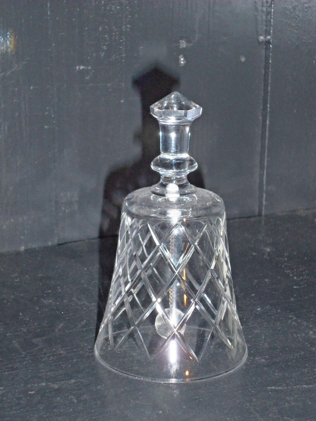 Vintage Etched Glass Crystal Dinner Bell Unknown Maker - Etsy