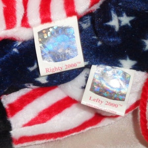 Ty Beanie Babies Righty Elephant & Lefty Donkey 2000 Republican ...