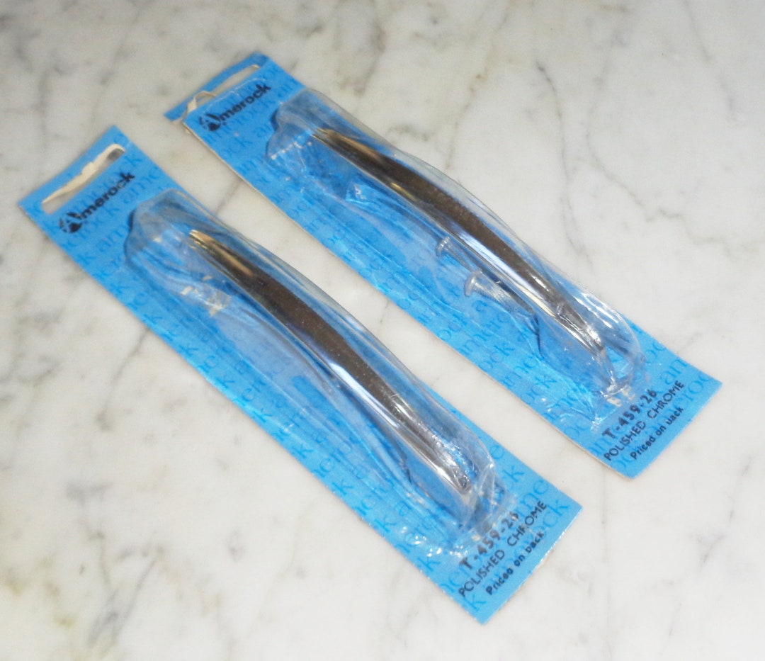 2 Amerock Chrome Concave #459 Cabinet Drawer Pull Handles W 3 1/2in ...