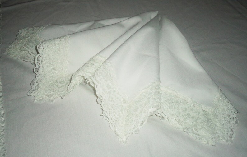 Formal Dining White Table Cloth W Lace Edging 49x49inch With Matching ...