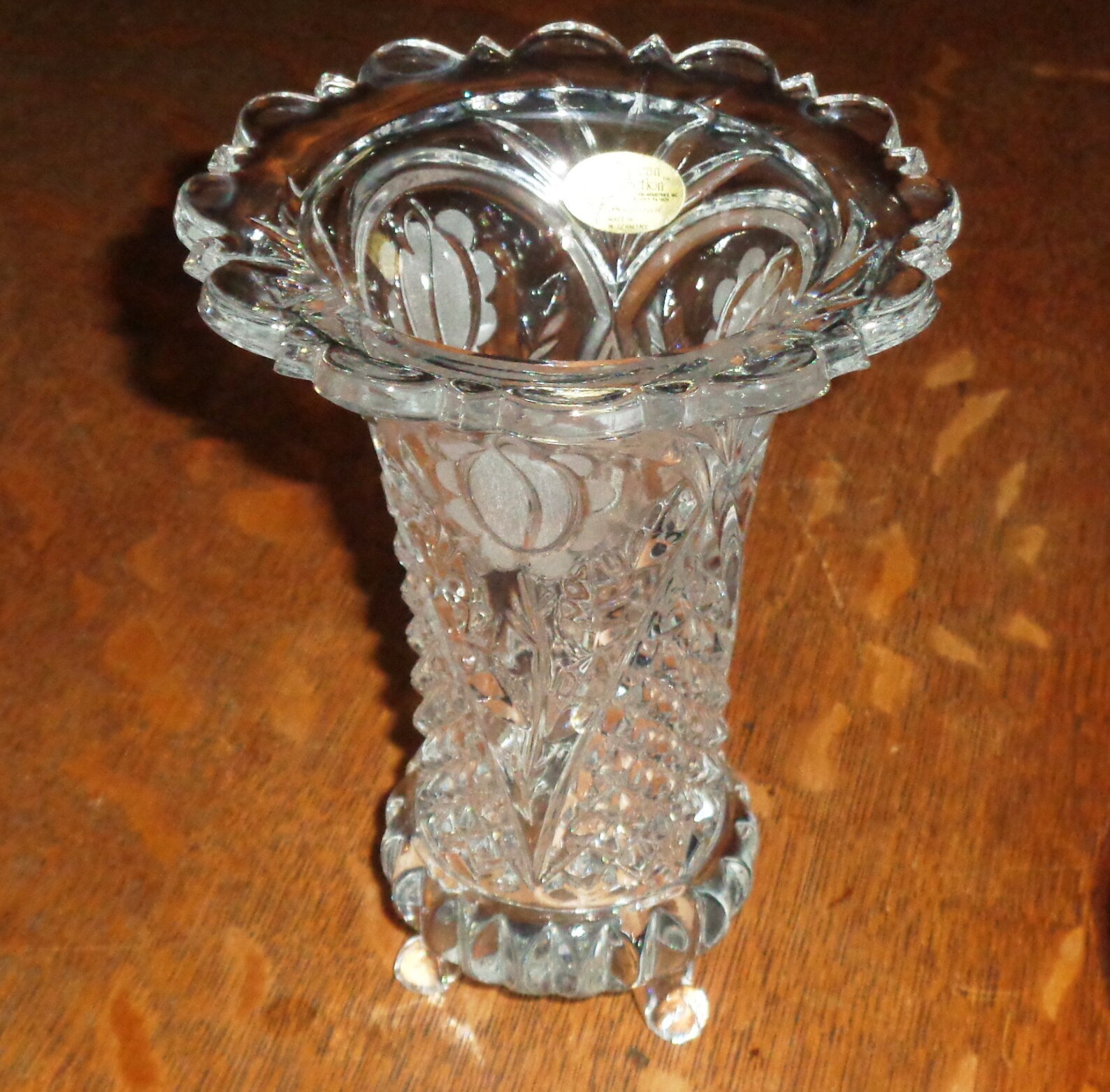 Vintage European Collection 24% Lead Crystal Flower Vase Made | Etsy