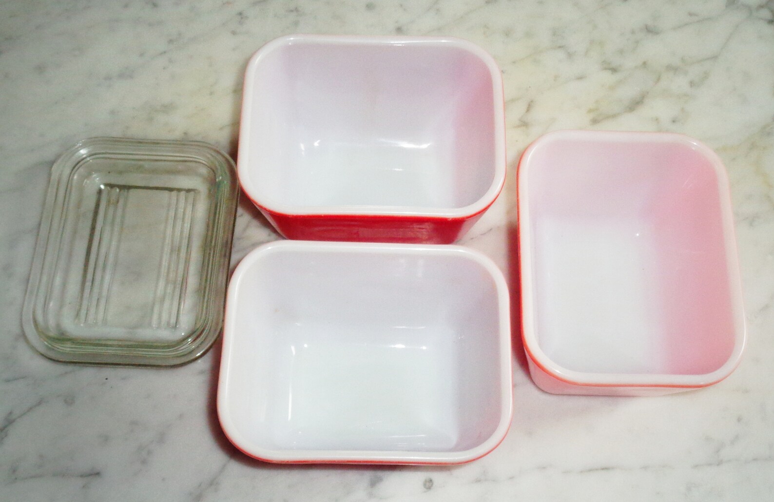 Pyrex Red 501 Refrigerator Dish Set of 3 With 1 Lid Vintage - Etsy