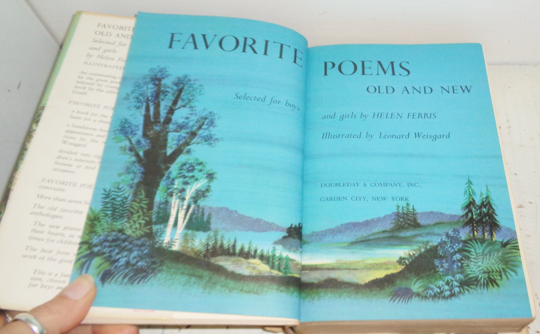 1957 Favorite Poems Old and New Selected for Boys and Girls by Helen ...