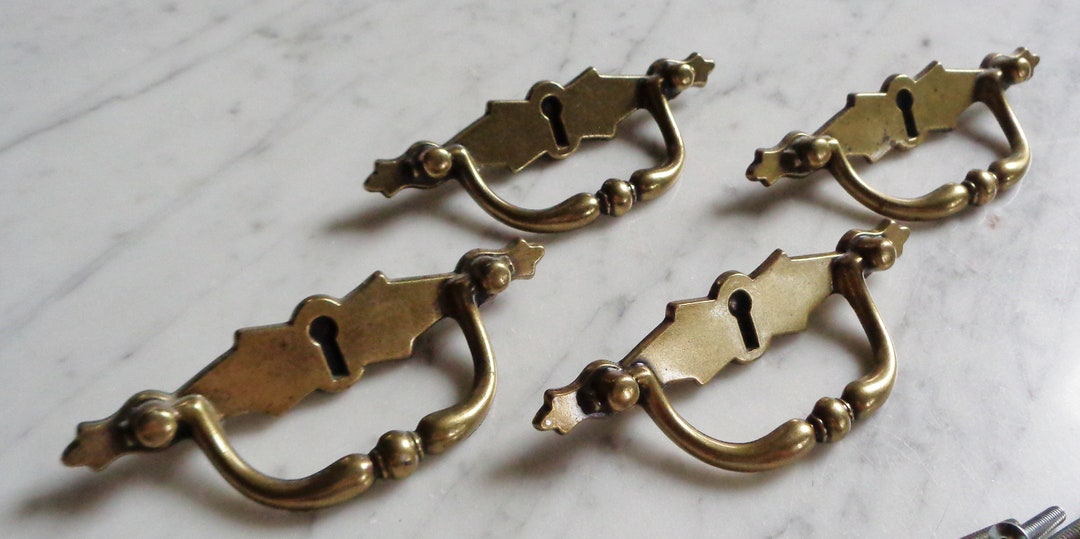 Amerock Bail Key Hole Hardware 314 Cabinet Door Drawer Pull Handles 4 3 ...