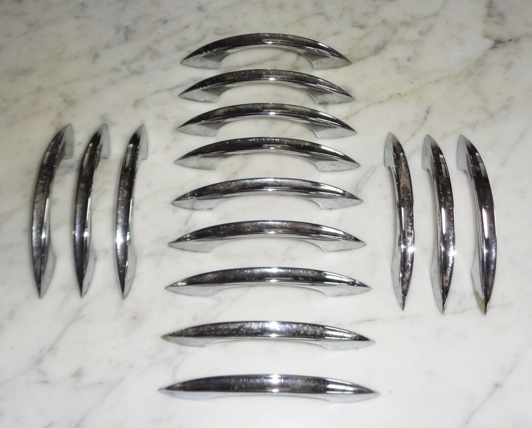 Washington Concave Chrome Cabinet Drawer Pull Handles 4 3/8in, 15 Solid ...