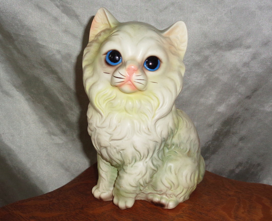Persian Kitten Cat Porcelain Ceramic Figure Made in Japan ~ 7 1/2 Inch ...