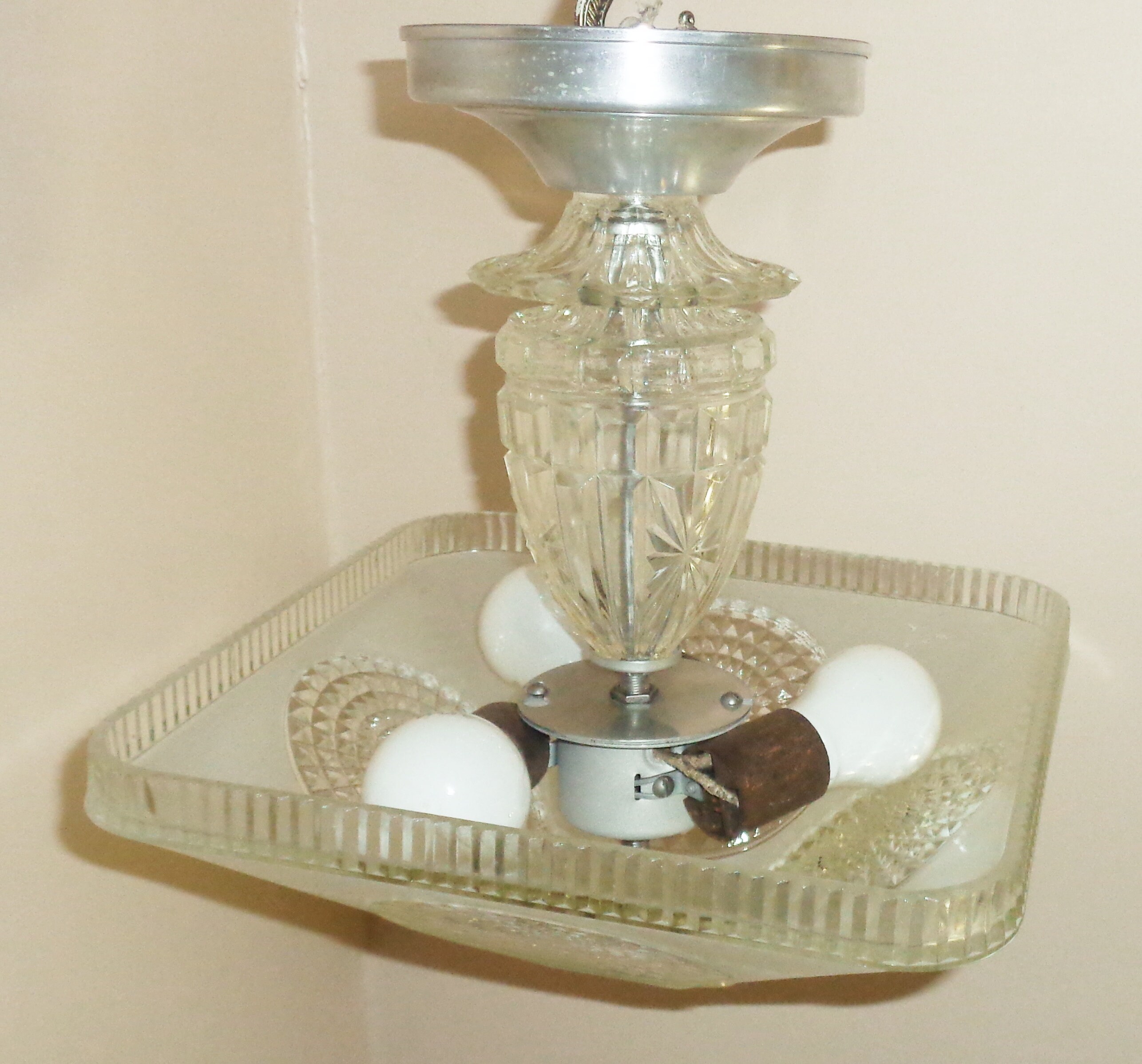Holophane Bullseye 3 Bulb Flush Mount Pendent Ceiling Light Fixture ...