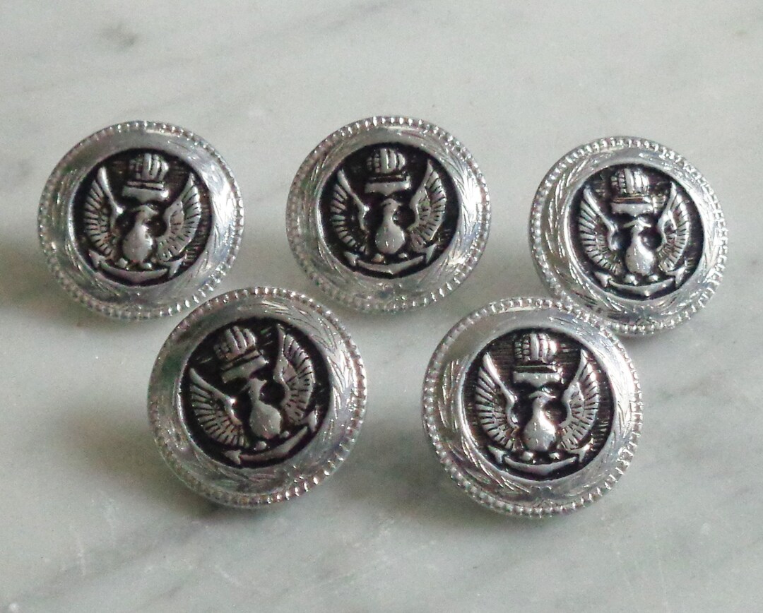 Colonial Eagle Arrow Shirt Metal Buttons, Unisex, Set of 5. Each Signed ...