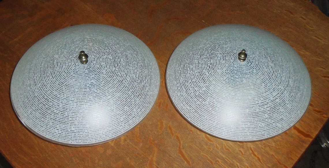 Bullseye Basketweave Light Fixtures 12 3/4in Round Upturn Rim | Etsy