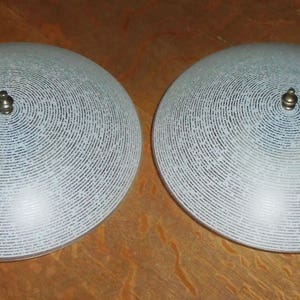 Bullseye Basketweave Light Fixtures 12 3/4in Round Upturn Rim on 2 Bulb ...
