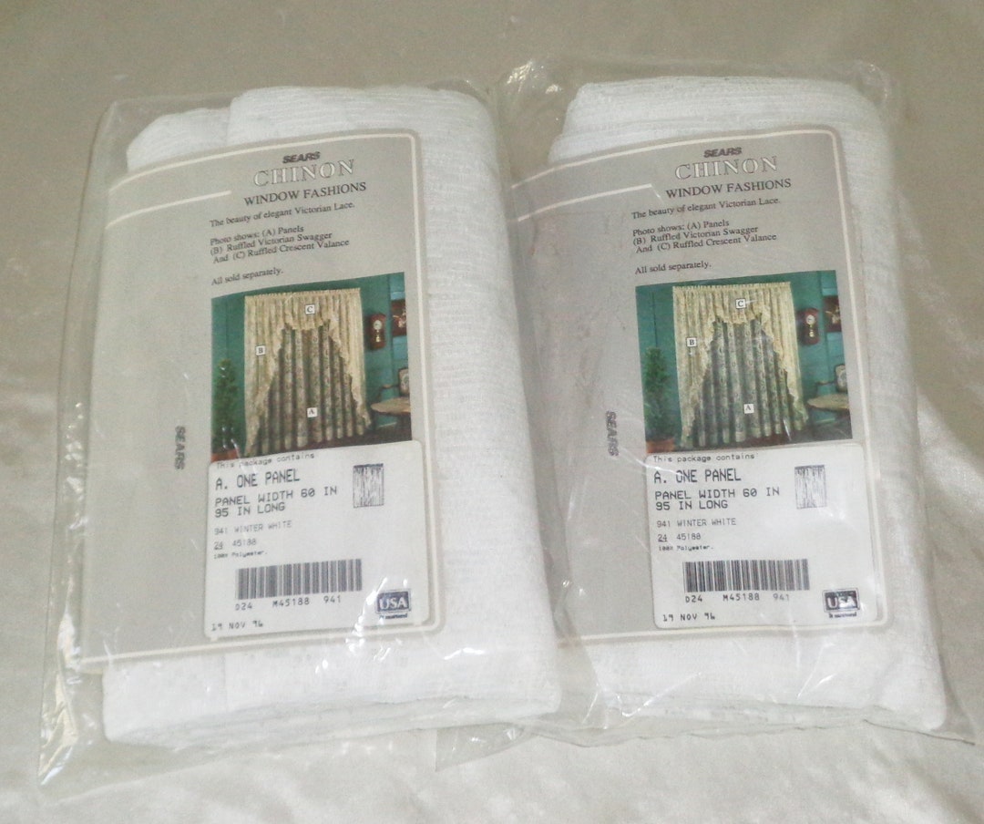 1996 Sears Chinon Curtain Panels Set of 3 Elegant Victorian Lace in ...