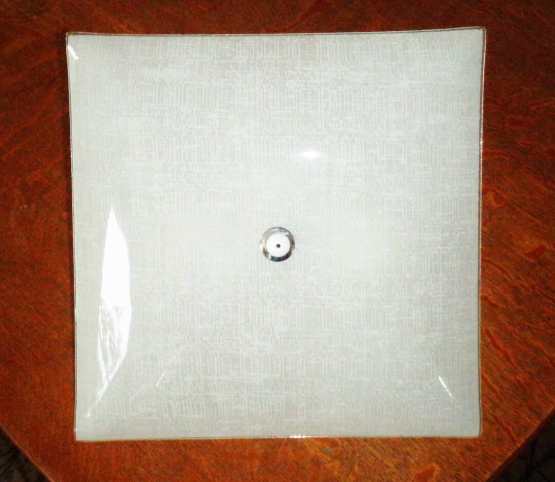 14" Basket Weave Upturn Rim Square Light Fixture Cover 2 Bulb Moe Light ...