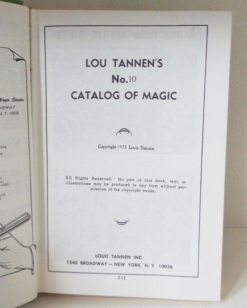 1973 Louis Tannen Magic Catalog #10 ~ Hardcover Book With Pamphlets ...