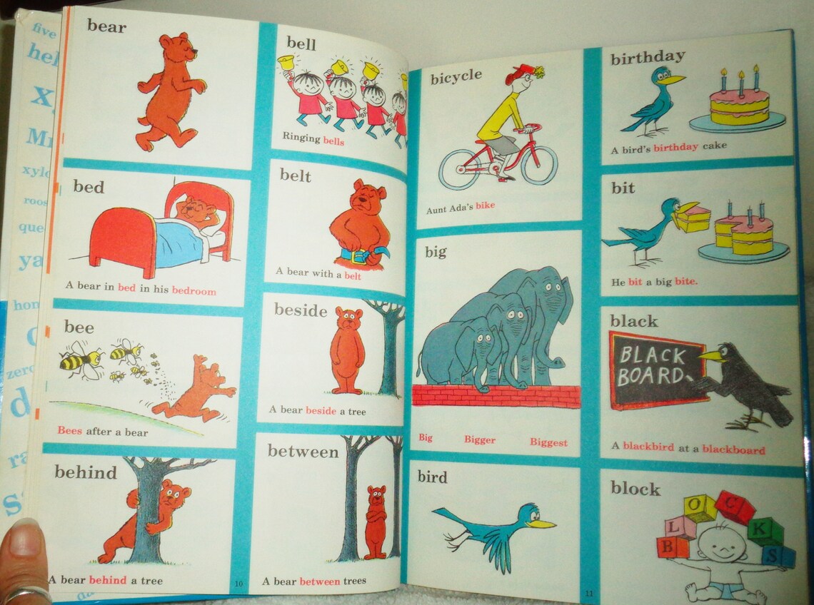 Dr Seuss the Cat in the Hat Beginner Dictionary 1964 Oversized HC Book ...