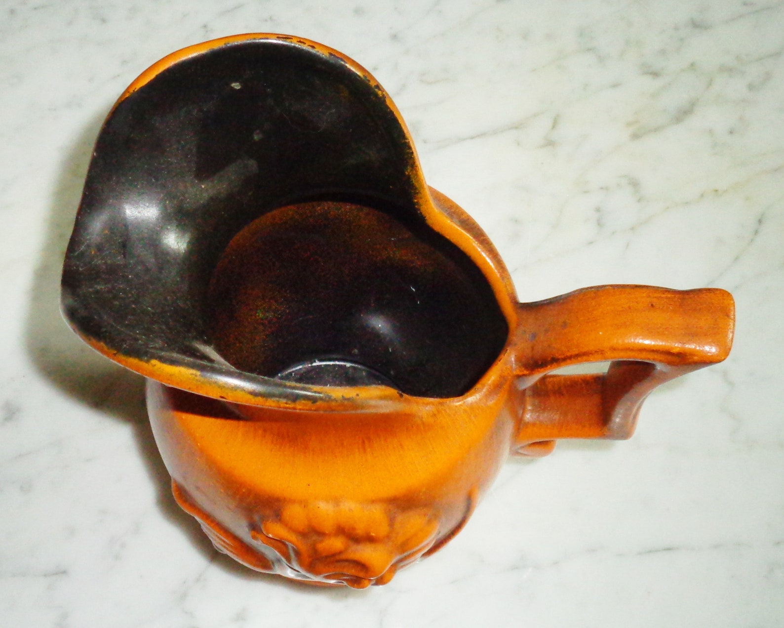 Vintage Floral Deco Haeger Pottery Pitcher or Vase in Burnt Orange ~ 8 ...