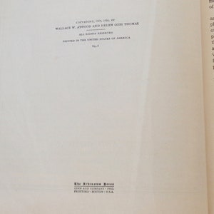 The Earth & Its People Book Two the Americas 1934 School Atwood ...