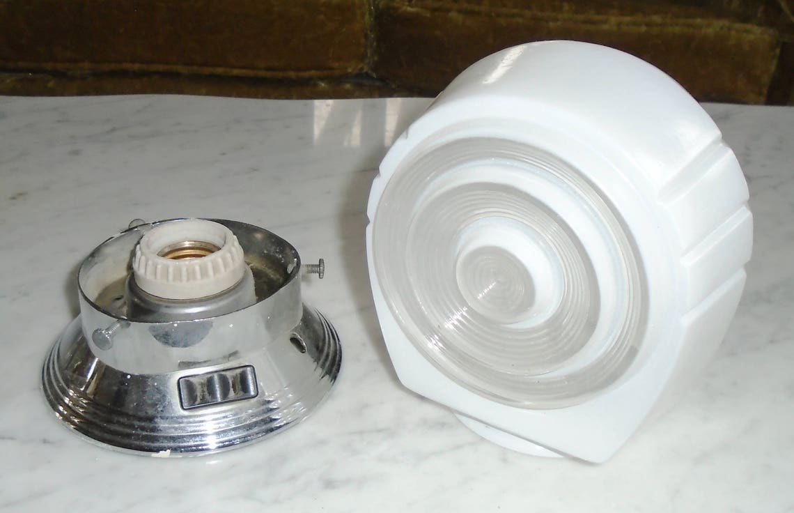 Electroline Chrome Ceiling Light Fixture or Wall Sconce W Bullseye ...