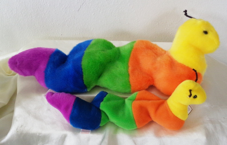 Ty Beanie Babies Buddy and Baby Inch Rainbow Worms September - Etsy