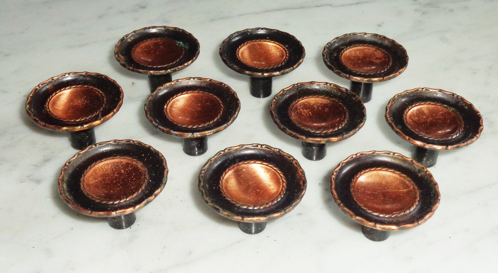 Ajax Copper Concave 976 Drawer Pull Cabinet Handle Knobs, Set of 10 ...
