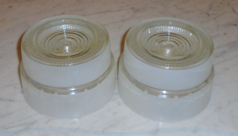 2 Light Covers 6inch Round 2-tier ~ Single Hole Mount Vintage Art Deco ...