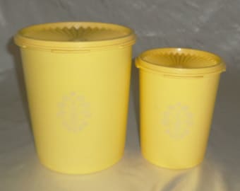 Vintage Tupperware Canister Set Lemon Yellow - Etsy