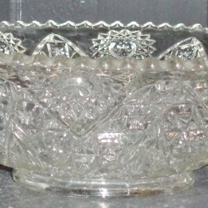 Pinwheel Hobstar Pattern Center Serving Bowl 9.5x3in Vintage Pressed ...