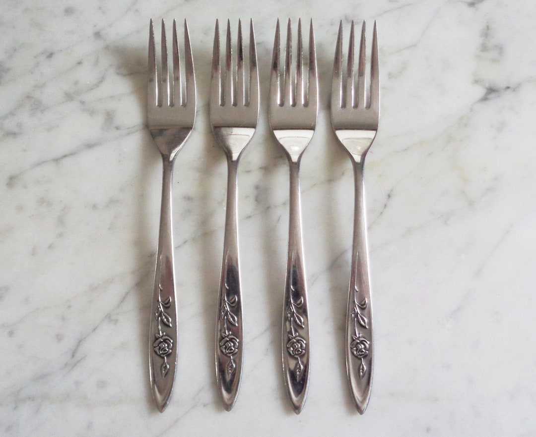 MY ROSE Stainless Oneida Community 7 1/4 Inch Set of 4 Dinner Forks - Etsy