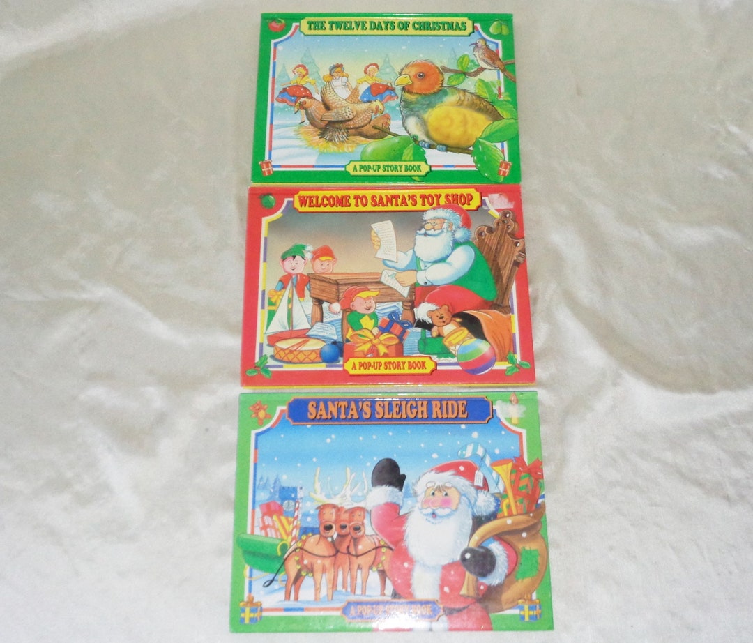 1997 Grandreams Pop-up Story Books Santa's Toy Shop, Santa's Sleigh ...