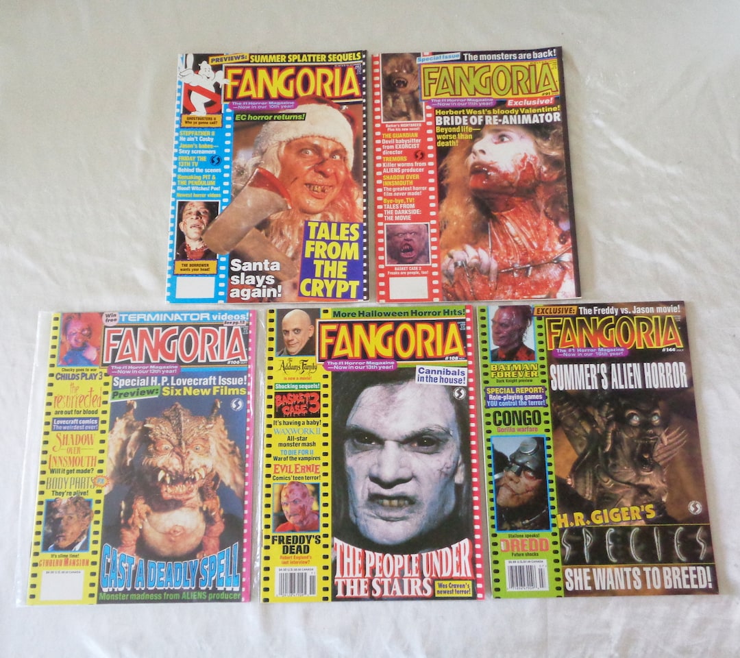 Fangoria Horror in Entertainment Magazine 84 91 106 108 & 144 1989 1995 ...