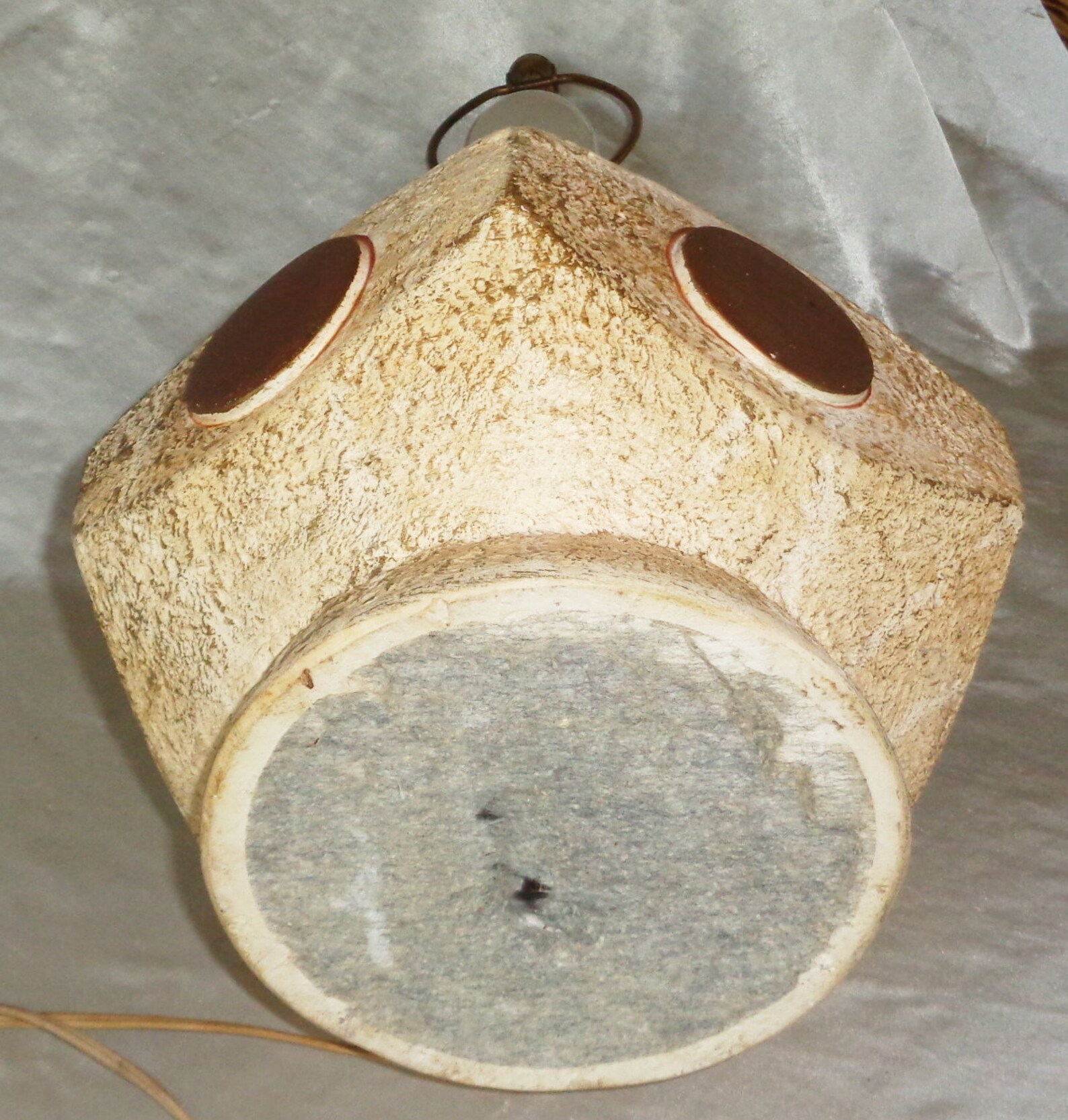 1961 Premco Brown Beige Polka Dot Plaster Table Lamp ~ Shady 70s Motel ...