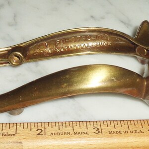 Vintage National Lock FO-3792-001 Vertical Brass Thumb Cabinet Drawer ...