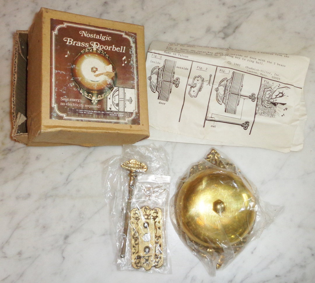 Nostalgic Solid Brass Victorian Door Bell Plate Cover Set Unused MIP ...