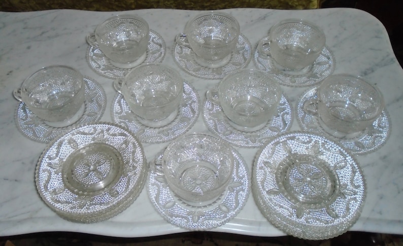 Heritage Pattern Federal Glass Co Vintage 26pc Coffee Cup & - Etsy