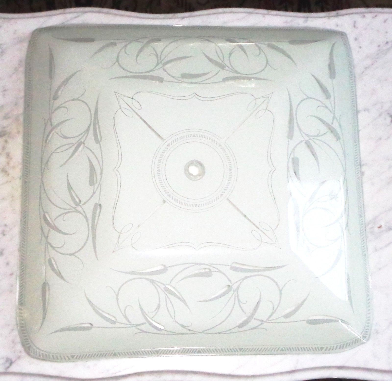 Square Convex Saucer Light Fixture Cover Large Vintage Atomic - Etsy