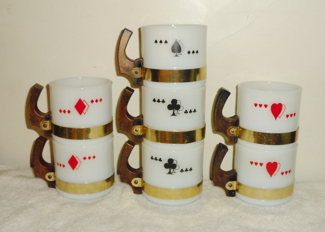 Siesta Ware Playing Card Coffee Mugs Set of 7 Vintage - Heart Club ...